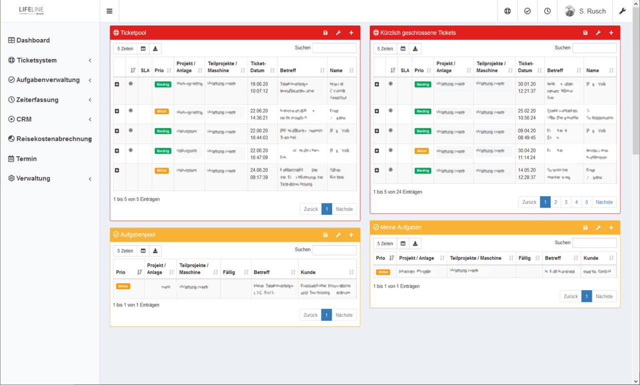 TICKET - Das Ticketsystem | Ein inactio® Lifeline Tool
